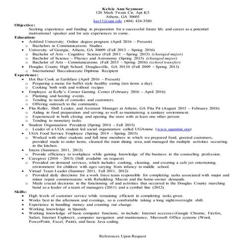 Keenan's Resume | DOCX