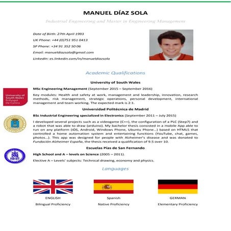 MANUEL DÍAZ SOLA CV English | PDF