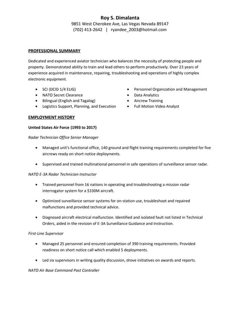 Allan Caro Resume | DOCX | Air Travel | Travel Type