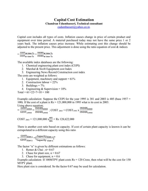 Aace factored cost estimation | PDF | Physics | Science