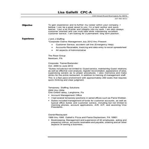 Lisa Gallelli Resume (1) | PDF
