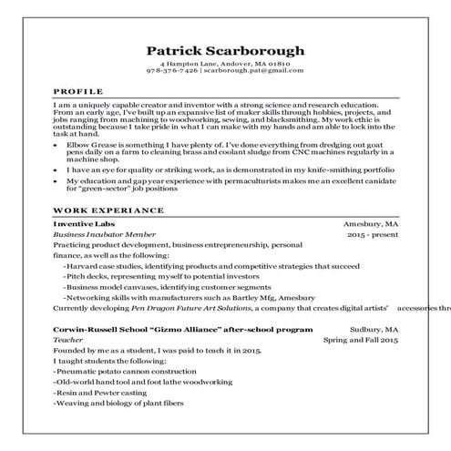 Resume maker version | DOCX