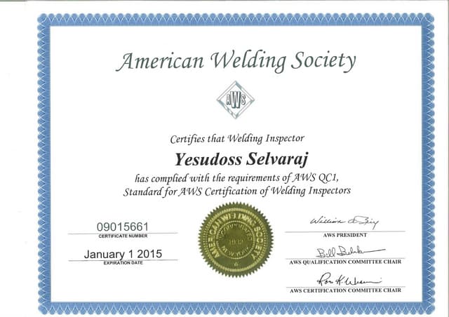 Welding Certificate Template