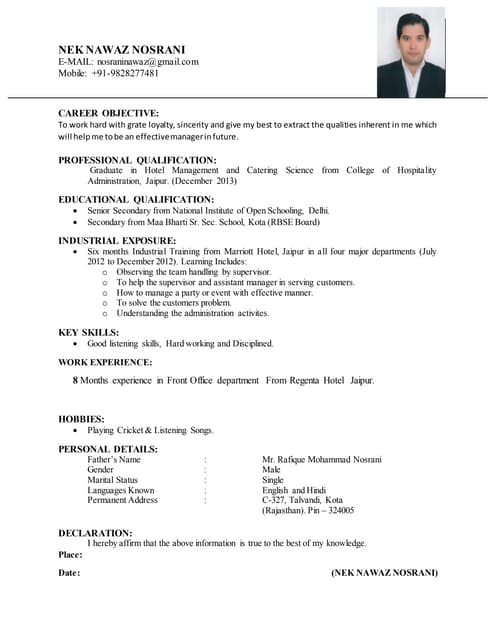 RESUME YOGENDRA. | PDF