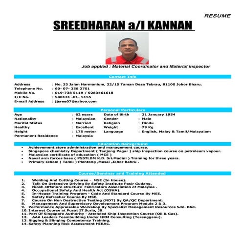 sree cv.doc REV -03 | DOC