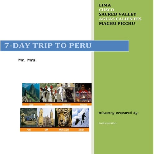Best Peru Tours - 7-DAY TRIP TO PERU | PDF