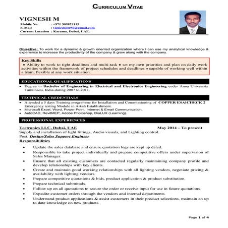 CV Vignesh M | DOC