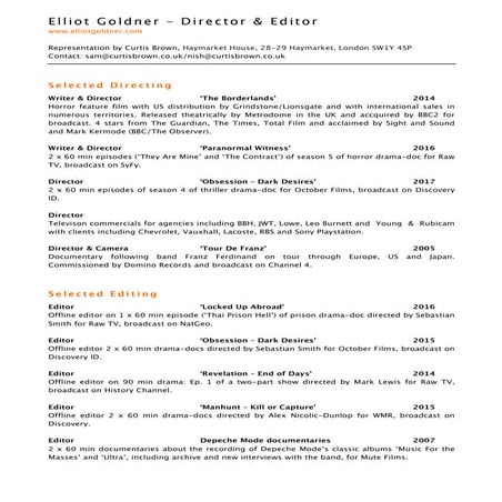 Elliot Goldner CV 17 | PDF