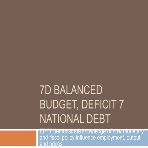 7d balanced budget deficit national debt | PPT