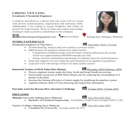 Resume- Chong Ven Ling | PDF