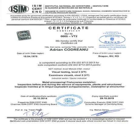 certificate NDT-VT2 | PDF