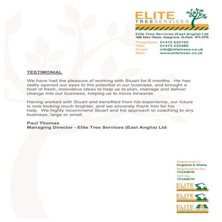 Elite Trees testimonial | PDF