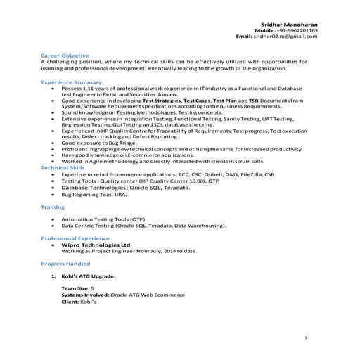 Resume-Sridhar | DOCX