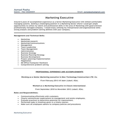 Marketing Executive | DOC