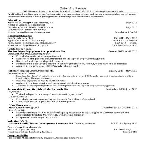 Most Recent Resume | PDF