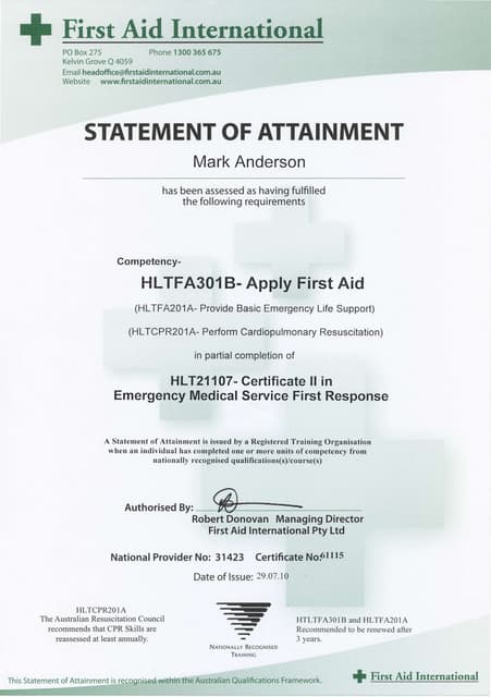 First Aid Level 3 | PDF