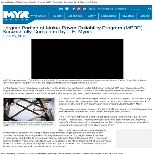 MYR Group MPRP | PDF