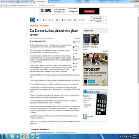 Cox Wireless USA Today | PPTX