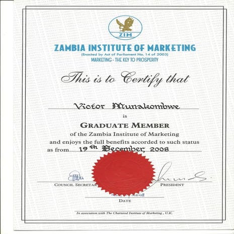 zim CERTIFICATE | PDF