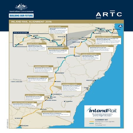 Inland Rail Alignment Map | PDF | Rail Travel | Travel Type