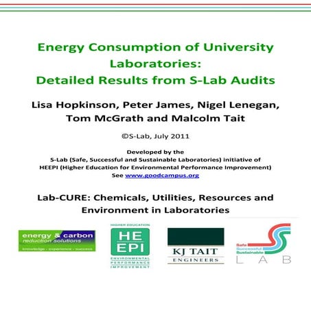 S-Lab Energy Audits of HE Labs final v15 4 7 11 | PDF