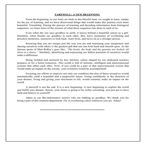 My farewell speech | PDF