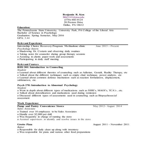 Benjamin Kon's Resume Revised | DOCX