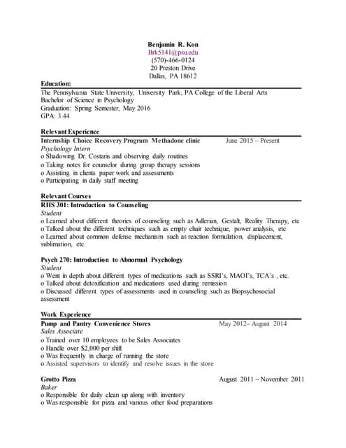 Resume 2011 | PDF