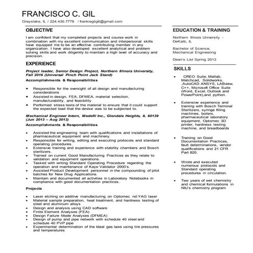 Francisco C Gil Resume | PDF