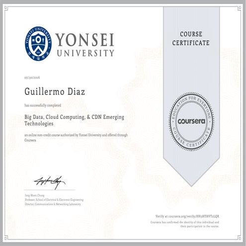 Coursera Big Data, Cloud Computing and CDN Emerging Technologies ...