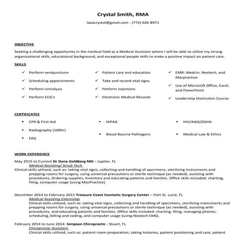 Crystal Smith Resume 2016 | DOC