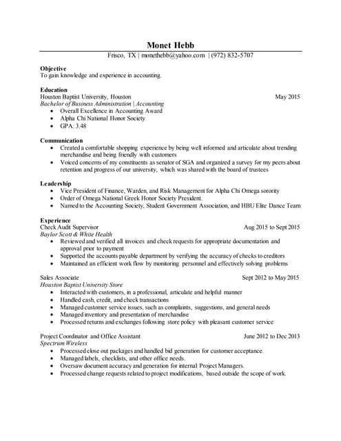 Shane's Resume | PPT