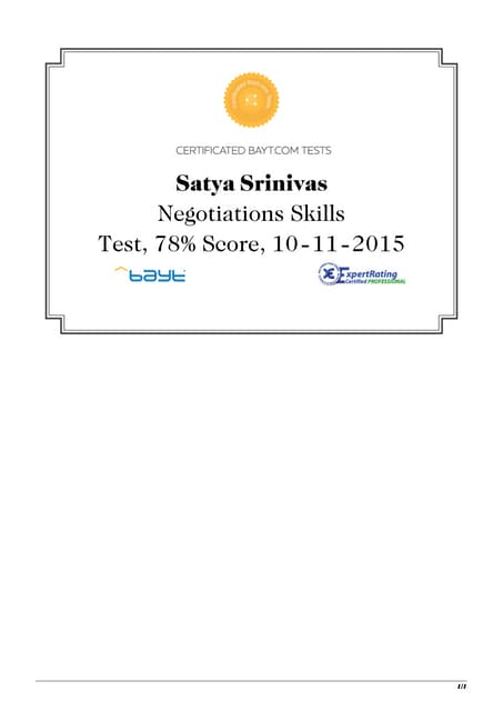 STC tutorial Certificate 2015 Srinivas | PDF