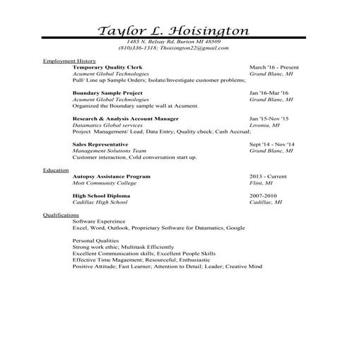 Taylor Resume | PDF