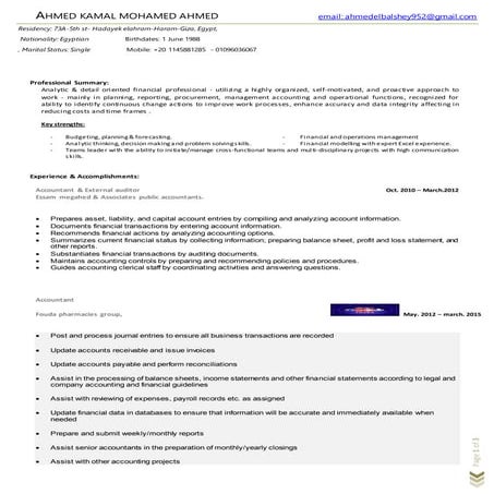 Ahmed kamal C.V | DOCX