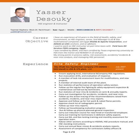 HSE Professional Khaled Abouwarda HSE Director / Manager | PDF