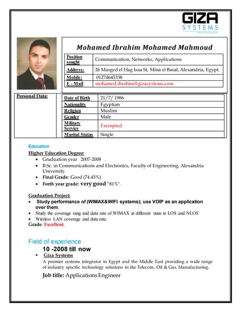 Mohamed Ali CV1 | PDF