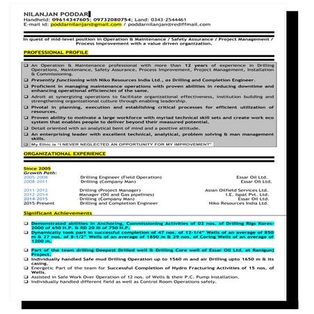 Drilling Supervisor and Engineer with more than 12 years of experience ...