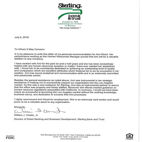 Letter of Recommendation BV | PDF