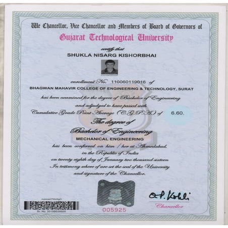 Degree certificate | PDF