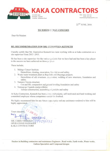 RECOMMENDATION FROM NVTI | PDF