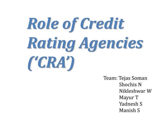 The Credit Rating Controversy | PPTX | Financial Industry | Industries