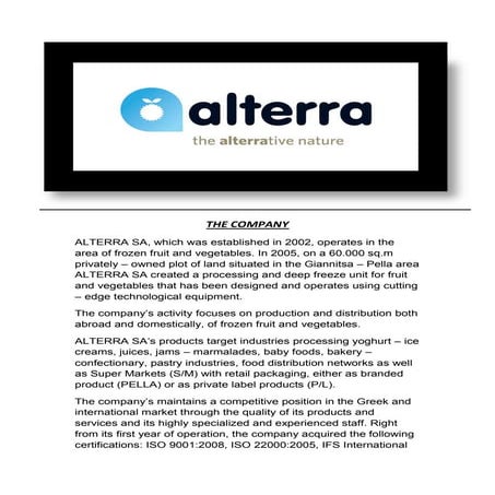 ALTERRA SA BRIEF en | PDF