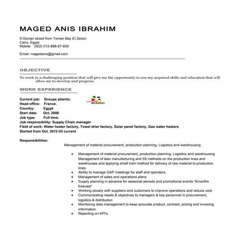 Maged ANIS CV | PDF
