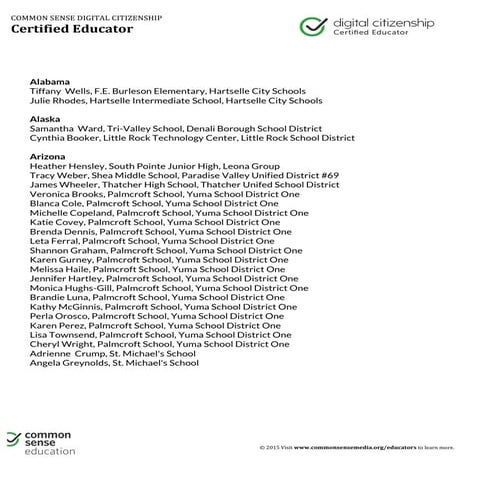 Digital Citizenship Certified Educators. 3.01.16