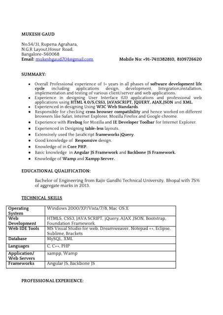 Senior Front End Developer - contract london | PDF | Web Development ...