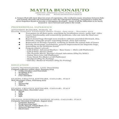Buonaiuto Mattia - Resume | PDF | Computing | Technology & Computing