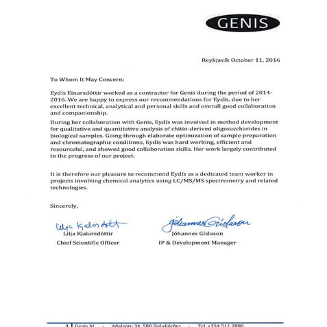 Eydis referencesGenis | PDF