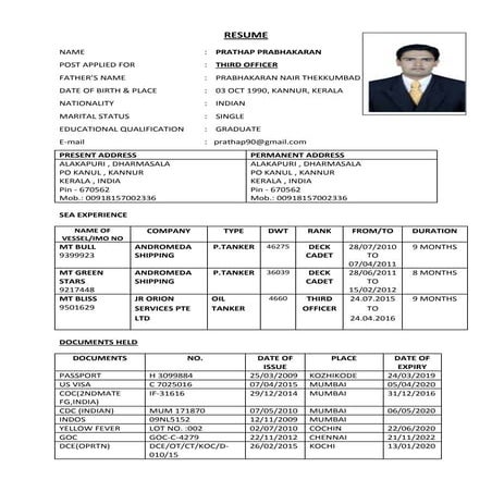 PRATHAP 3.O CV | PDF