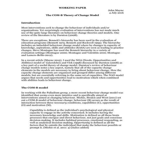 The COM.B ToC Model2 | PDF